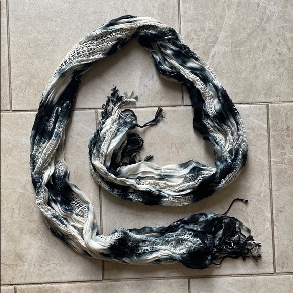 Zara | Accessories | Shredded Style Distressed Tie Dye Scarf | Poshmark